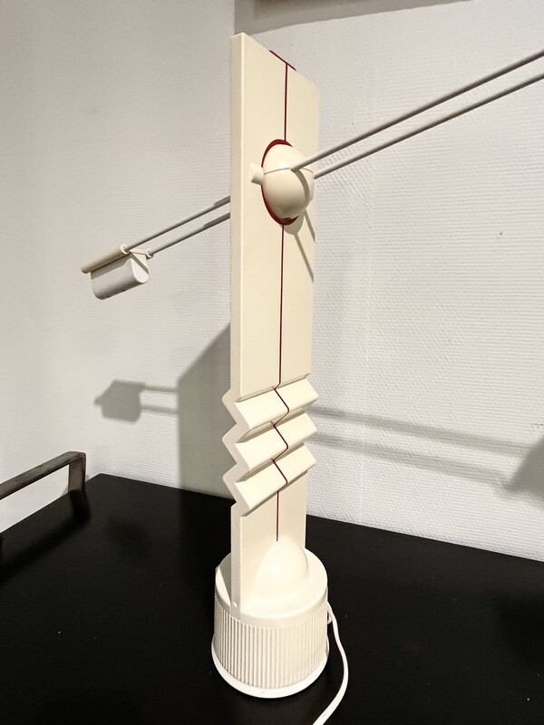 L 920 RP white and red desk lamp, 1980’s - Lighting - Haute Antiques